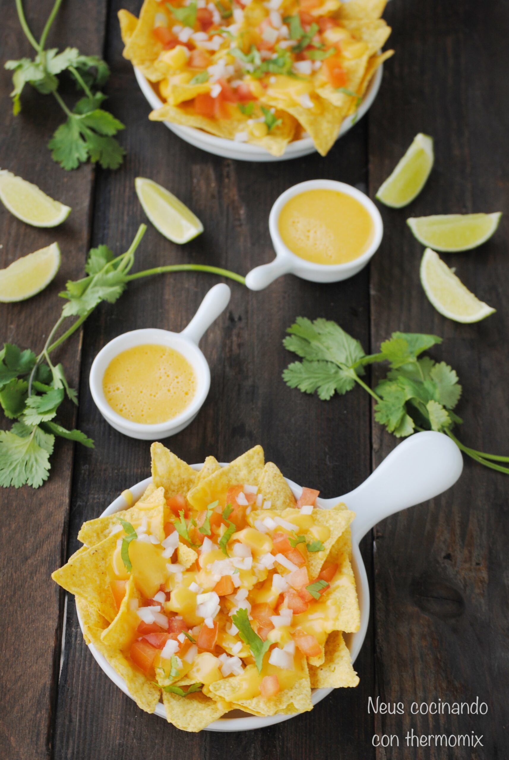 Nachos con salsa cheddar y pico gallo con Thermomix - Cocinando con Neus